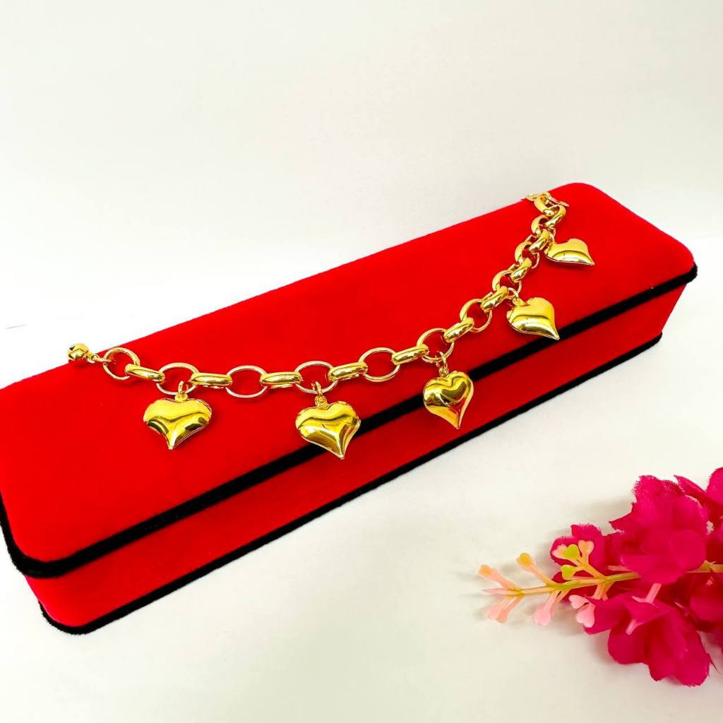SM EMAS SADUR 24K GELANG TANGAN SAUH LOVE TAJAM | Shopee Malaysia