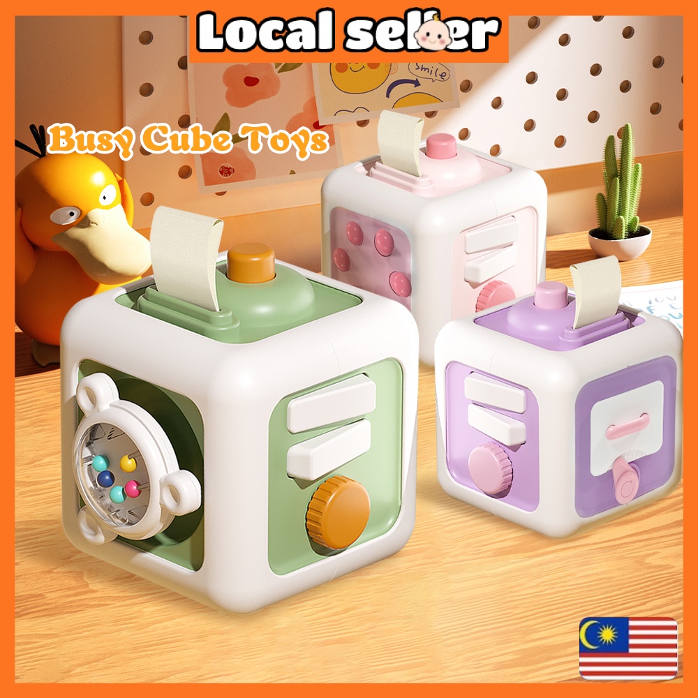 Aikoky 6in1 Multi-Play Baby Busy Cube Toy Sensory Busy Board Toy Kids ...