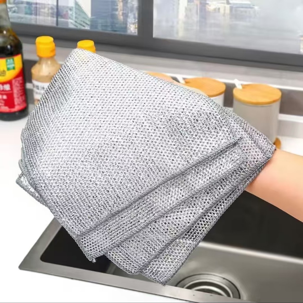 STAINLESS STEEL WIRE DISHCLOTH CLEANING CLOTH STAIN RUST REMOVE ...