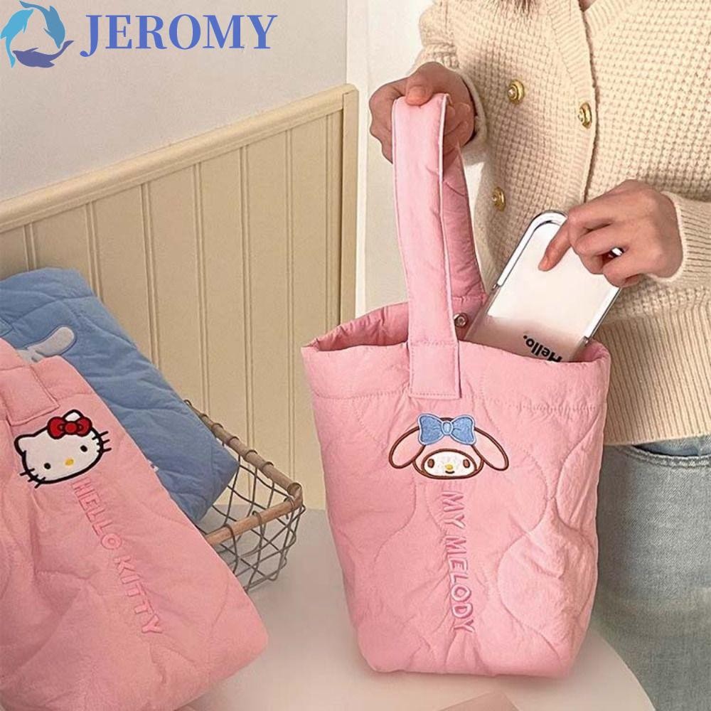 JEROMY Cartoon Kuromi Bucket Bag, Pachacco Kitty Cat Space Cotton ...