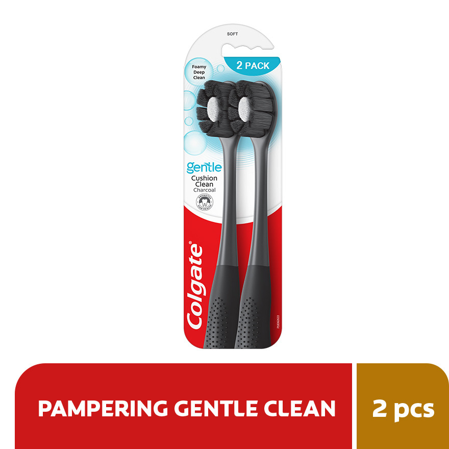 COLGATE Cushion Clean Charcoal Toothbrush 2s | Shopee Malaysia