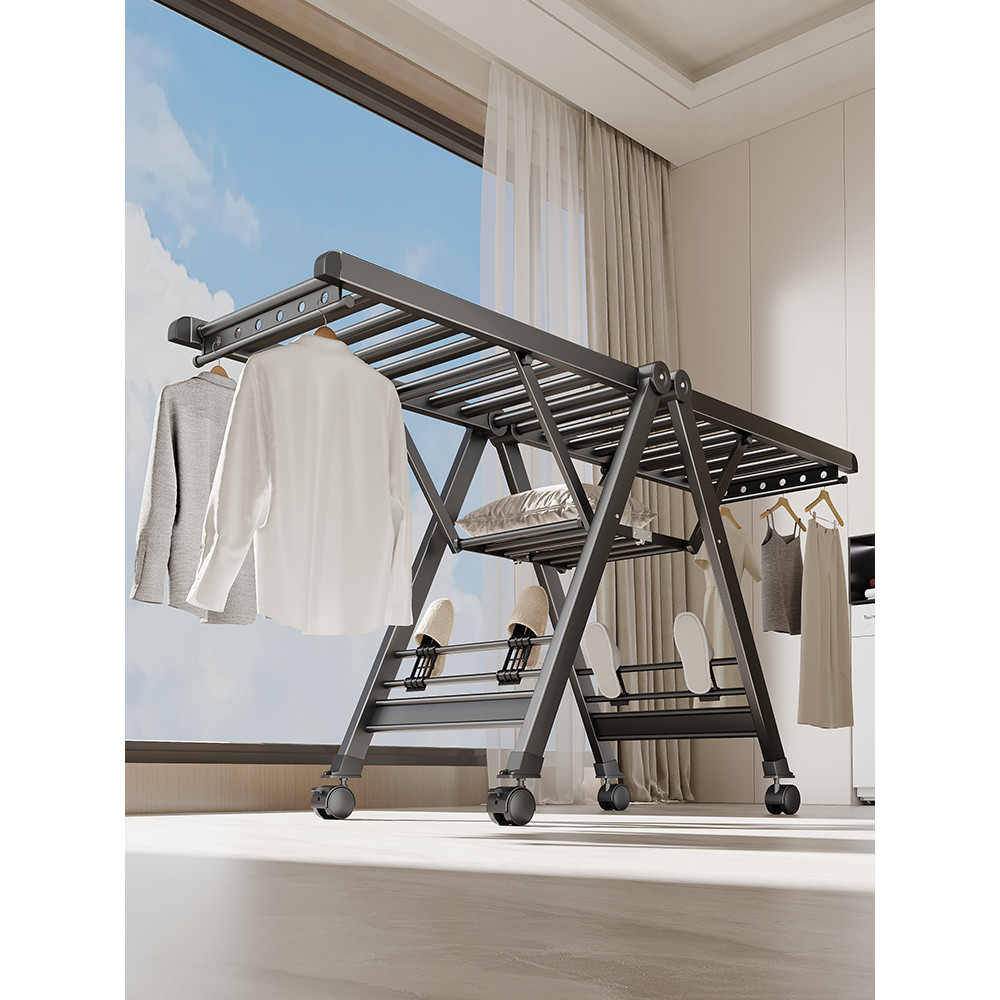 Rak Pengeringan Pakaian Four Seasons Muge Lantai Lipat Aluminium Aloi ...