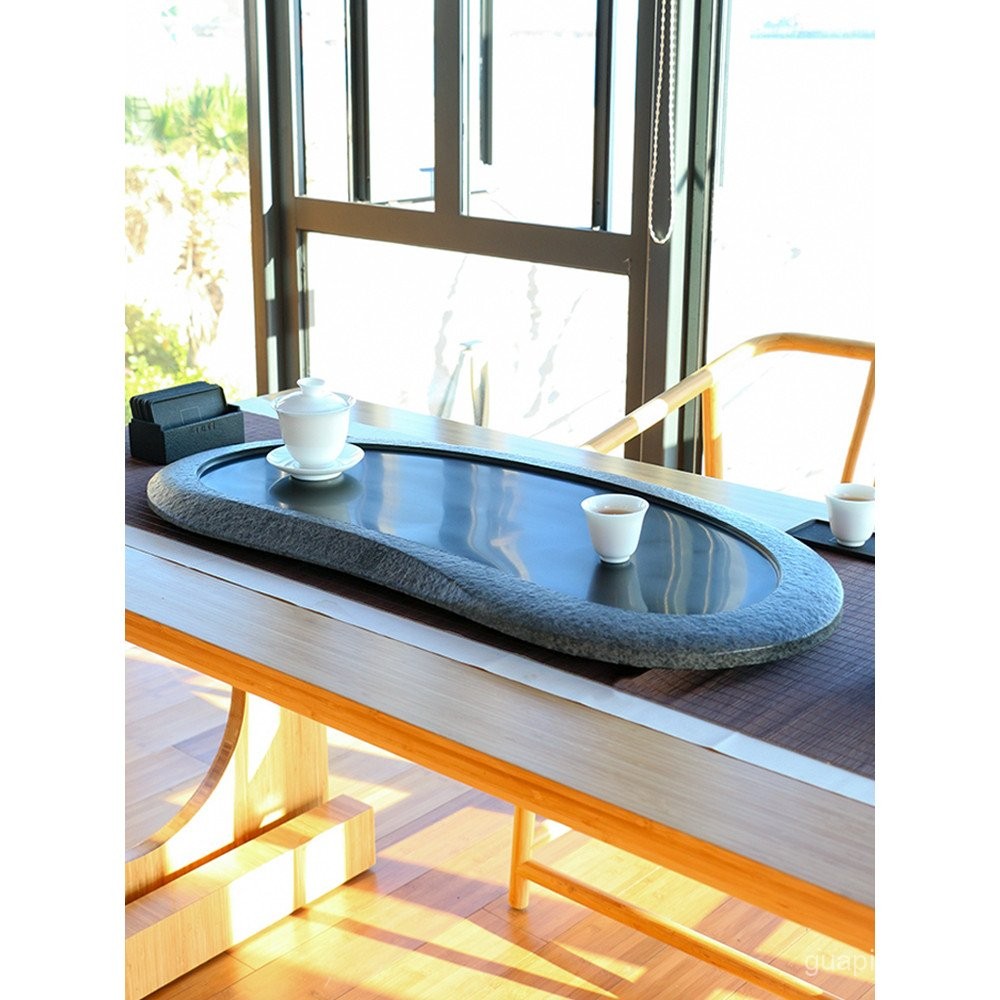Wenshi Natural Ebony Tea Tray Household Stone Tea Table Stone Tea Sea ...