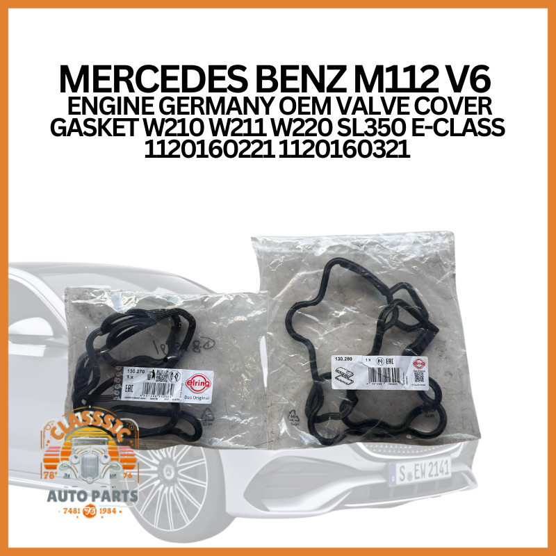 MERCEDES BENZ M112 V6 ENGINE GERMANY OEM VALVE COVER GASKET W210 W211 ...