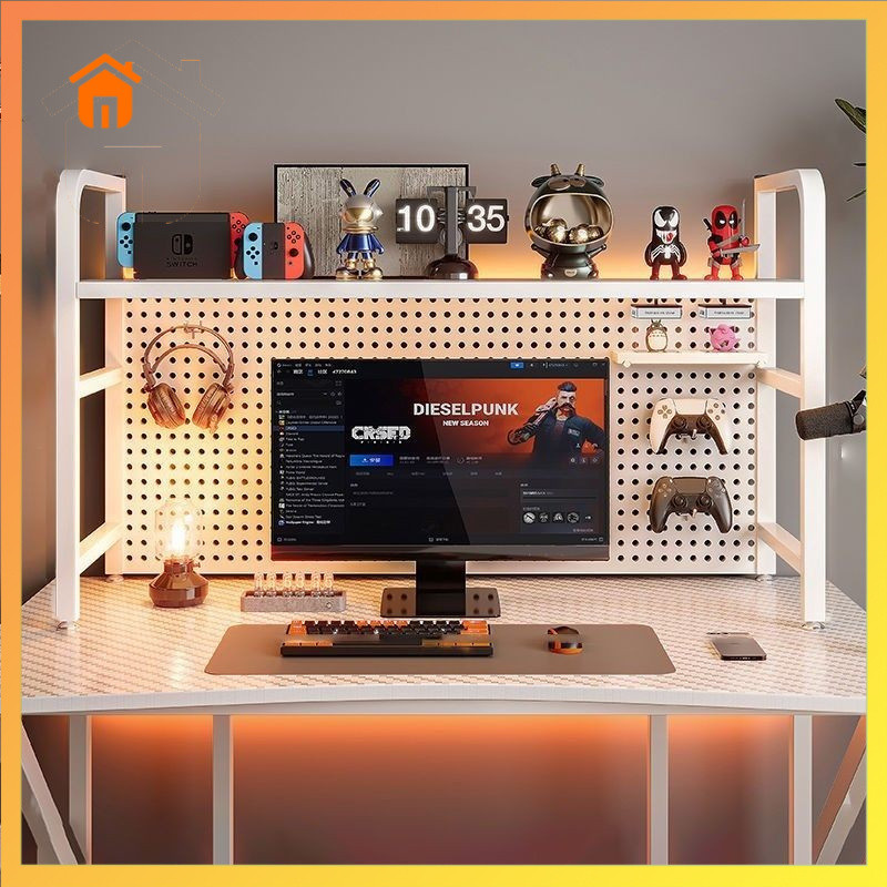 Desktop Shelf Desktop Bookshelf Desk Hole Board Shelf Multi-Layer ...