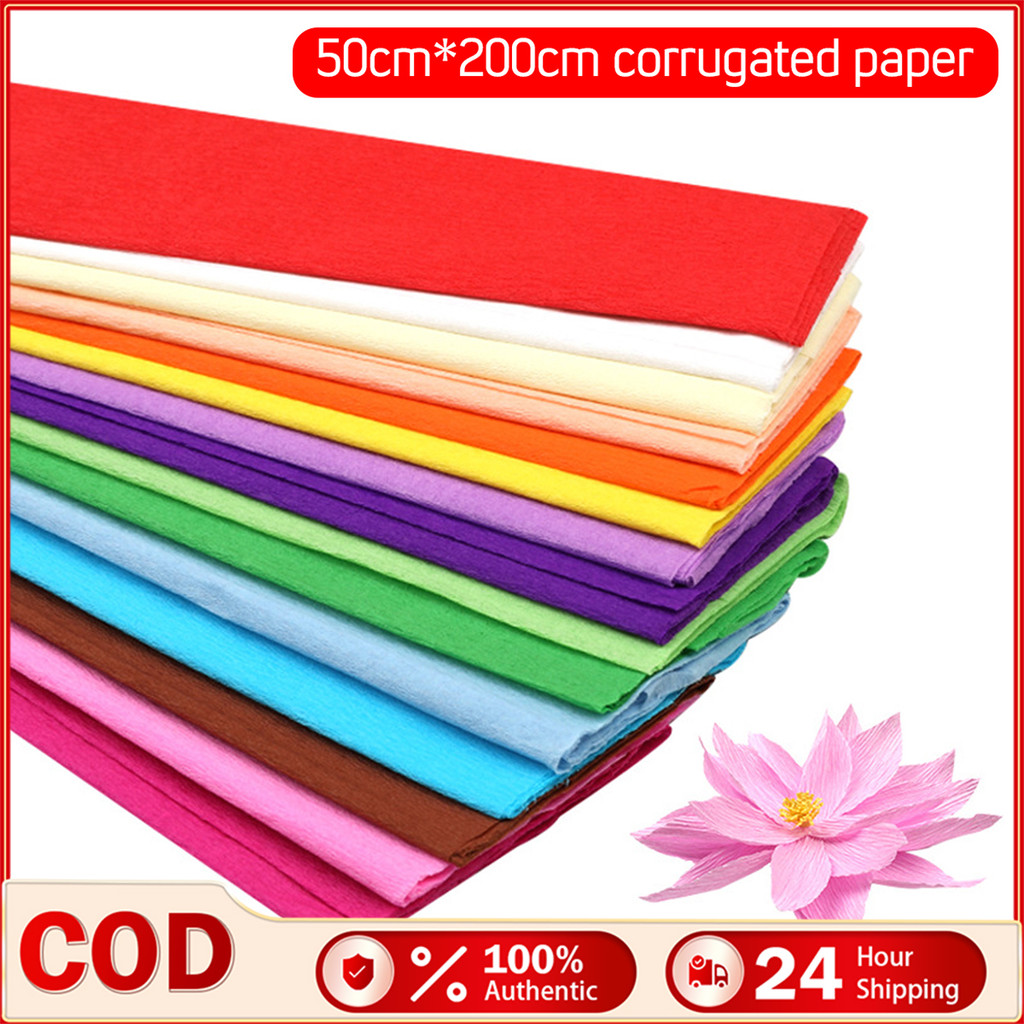 50cm x 200cm Colored Crepe Paper Roll Origami Crinkled Crepe Paper ...