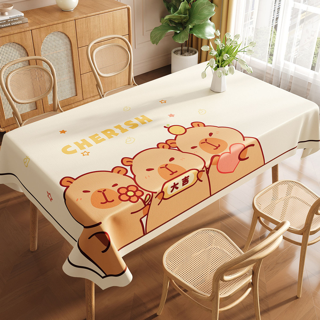 Kapibara Waterproof Tablecloth Cartoon Home Office Dormitory Computer ...