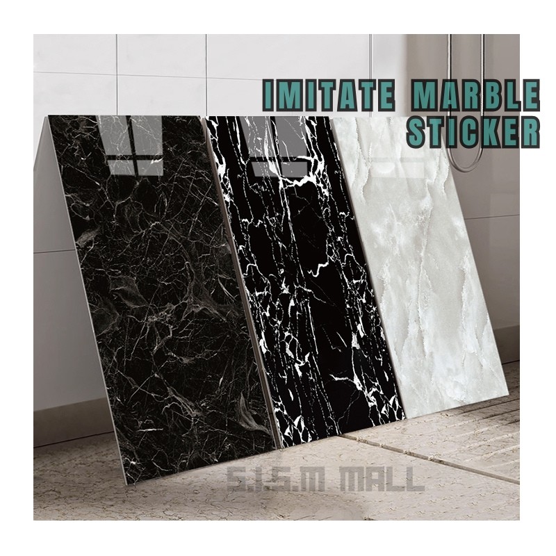 Kitchen Wall Sticker Paper Dinding Bathroom Wallpaper Waterproof Tile ...