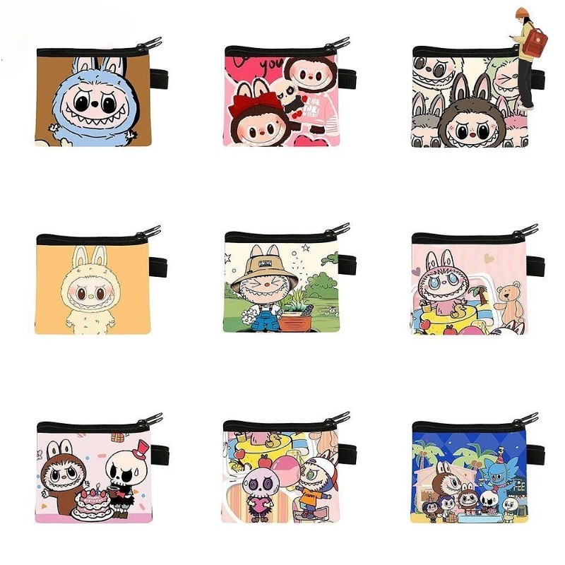 Labubu Coin Purse Polyester Portable Cartoon Wallet High Capacity ...