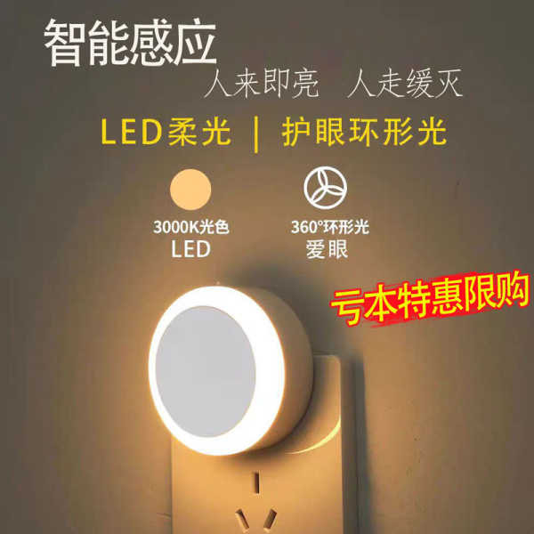 Bedroom 1W bathroom plug in sensor LED night light in the aisle at ...