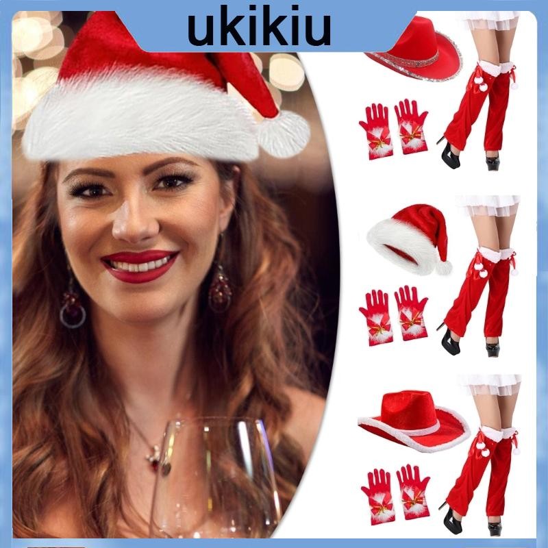 UKI Festives Cosplay Hats Socks Gloves Suit Men Women Christmas Hats Western Santa Hats for ...