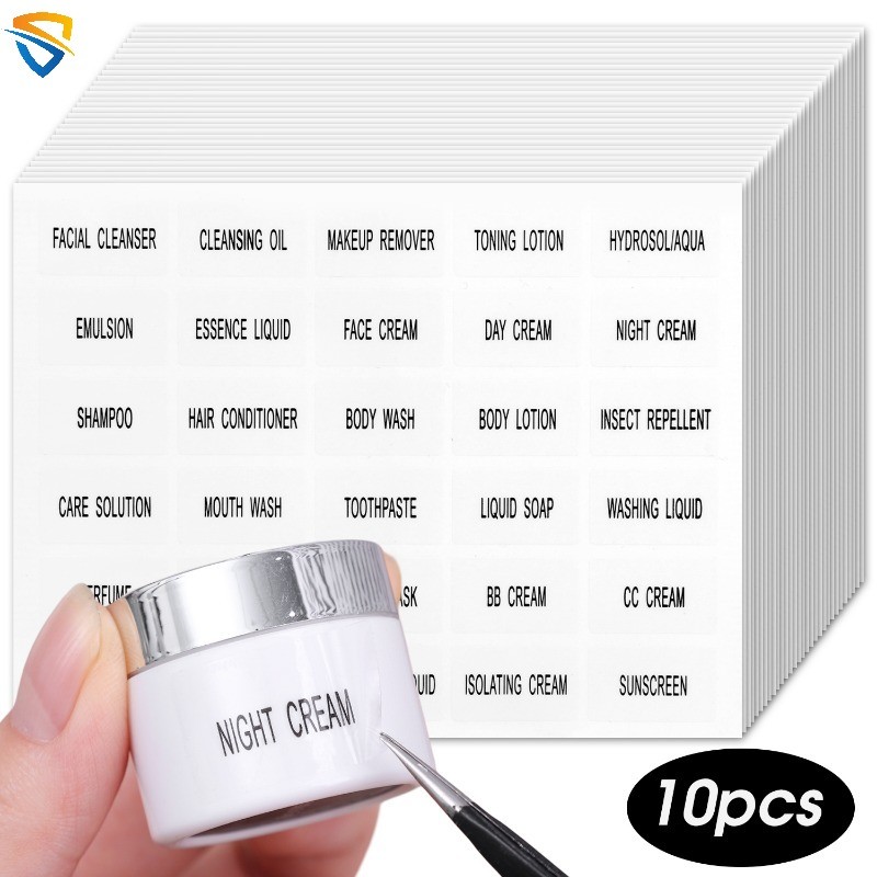 10 Sheets Self-adhesive Waterproof Shampoo Labels Portable Travel ...