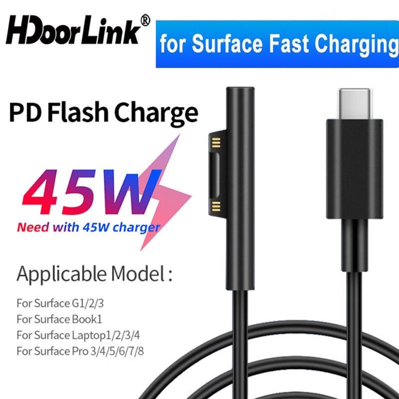 HdoorLink 45W Surface Charging Cable Microsoft PD To Type C Fast Charge ...