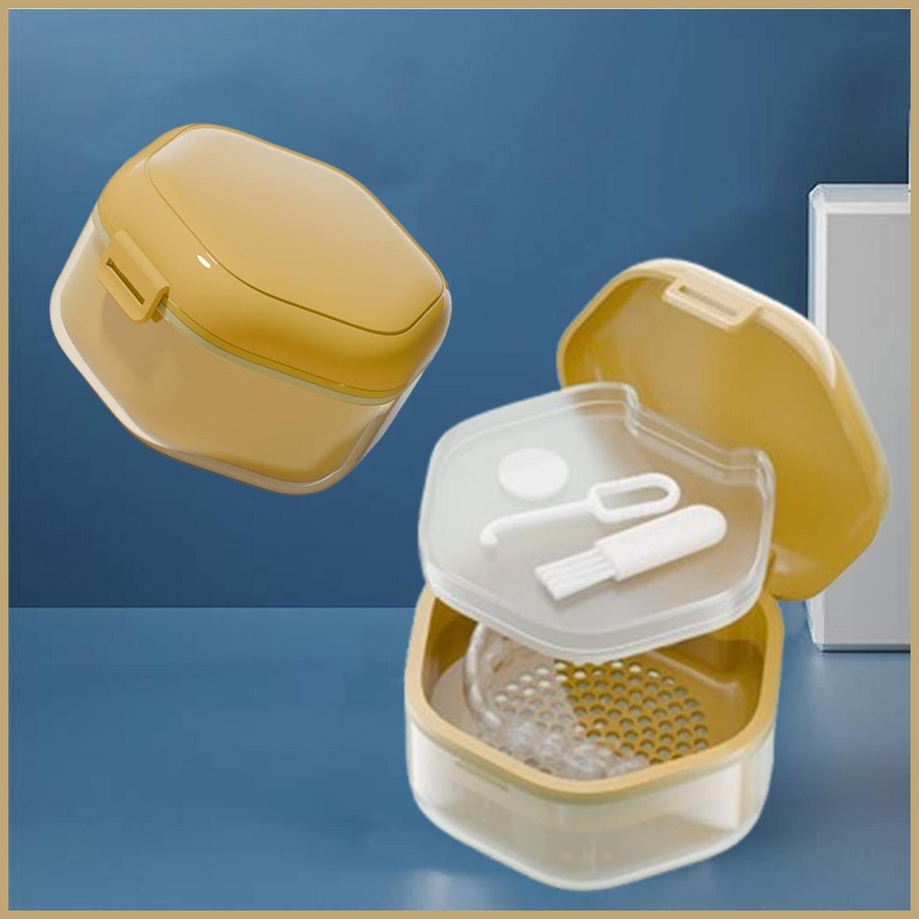 False Teeth Container Mouth Guard Case Leakproof Denture Holder Travel ...