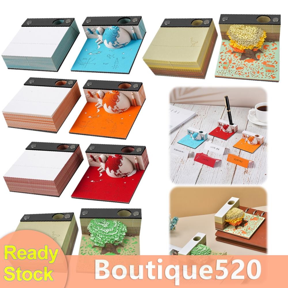 2024 Calendar Memo Pad 3D Paper Carving Record Notes Calendar 2024 ...
