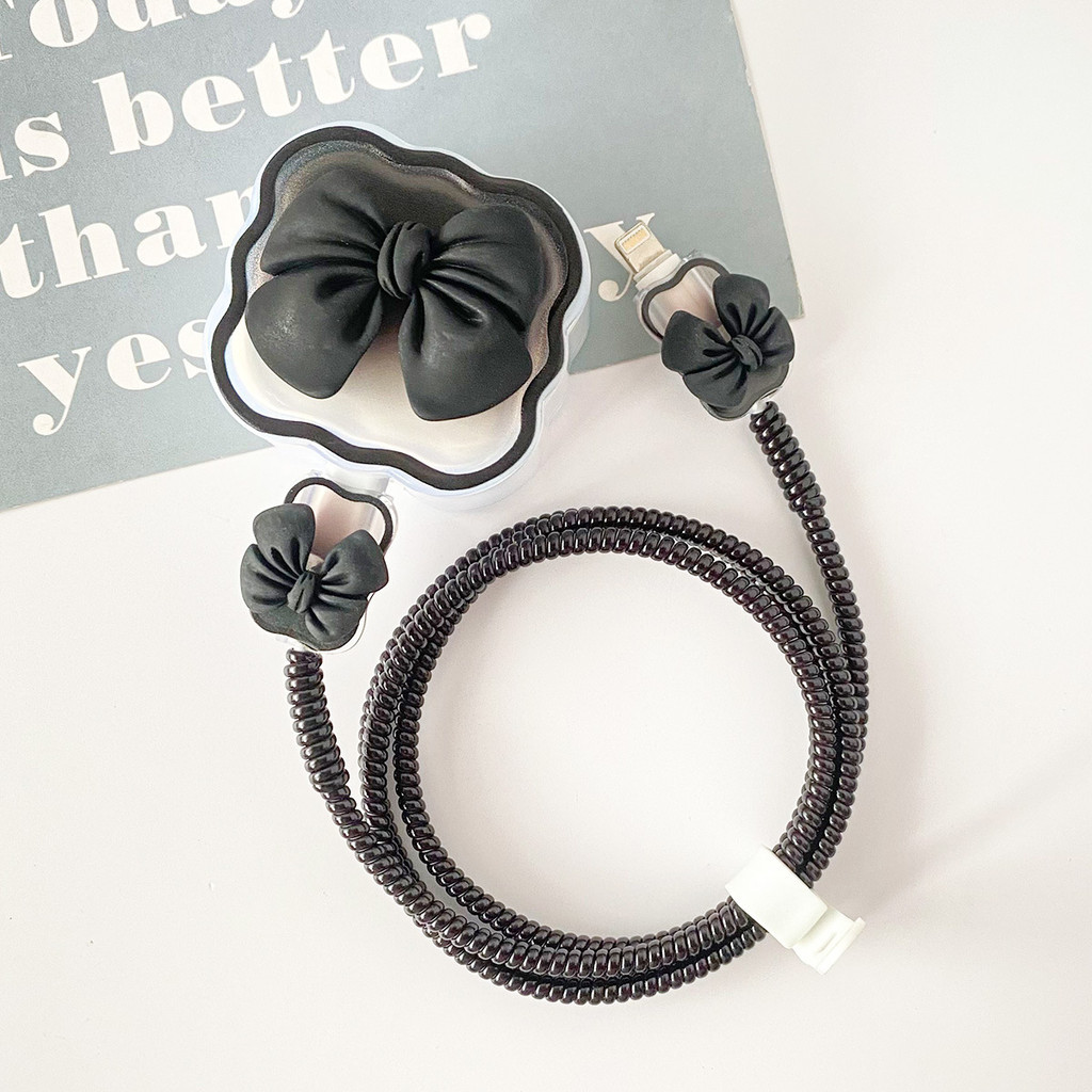 Bow Tie Pattern 20w Fast Charging Head Protective Case A Set Charger ...