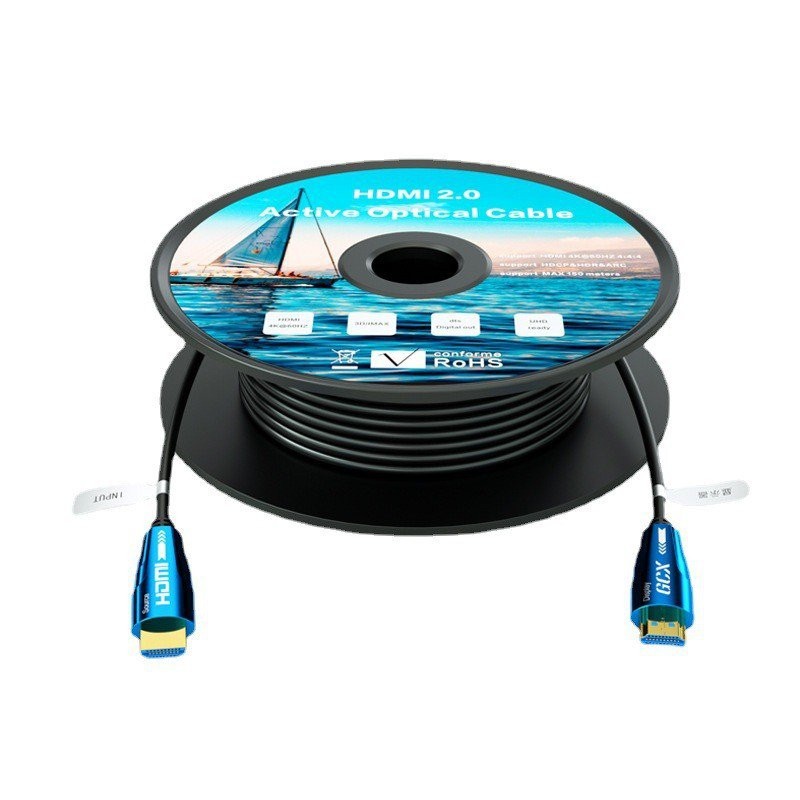 Kabel optik HDMI 2.0 versi 4k kabel definisi tinggi televisyen ...