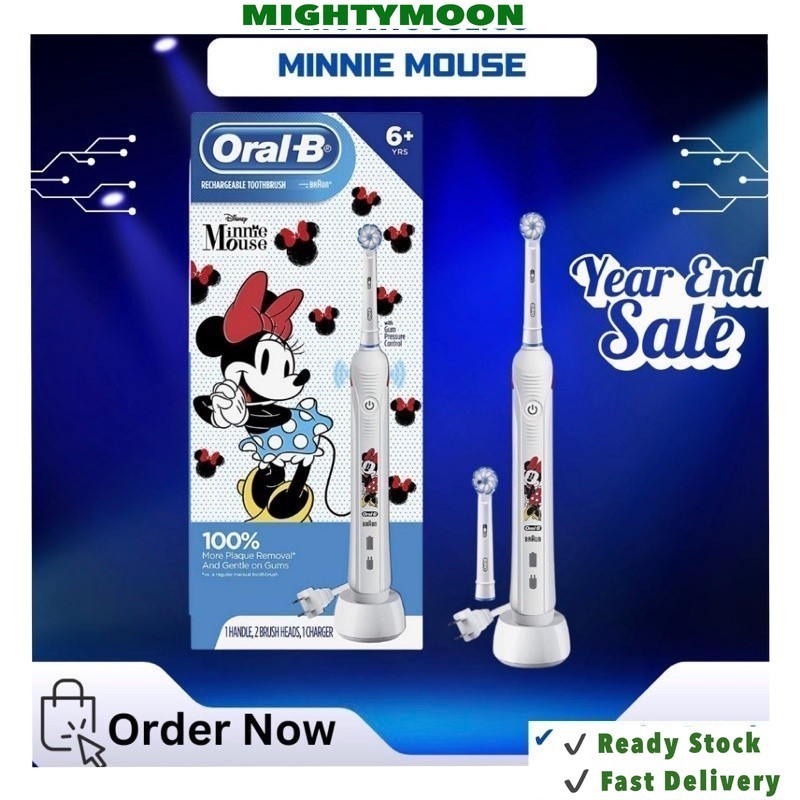 Ready Stock Oral-B Junior Minnie Mouse Electric Toothbrush [US Edition ...