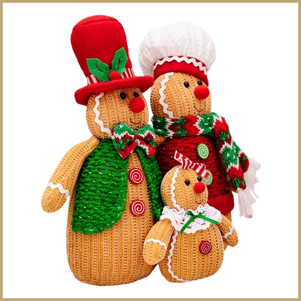 Gingerbread Man Plush 3 Pieces Gingerbread Plush Christmas Gingerbread ...