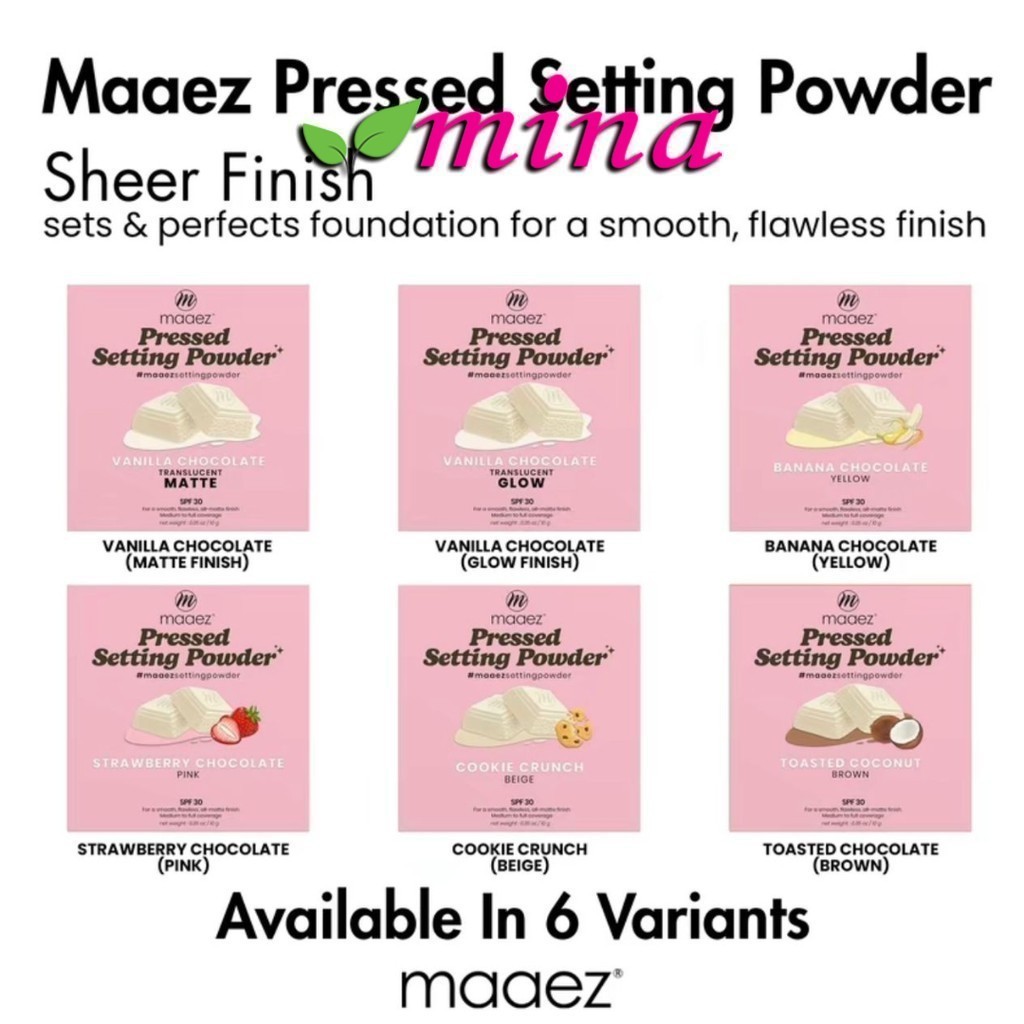 MAAEZ Pressed Setting Powder 10gm Vanilla/Banana/Strawberry Cookie ...