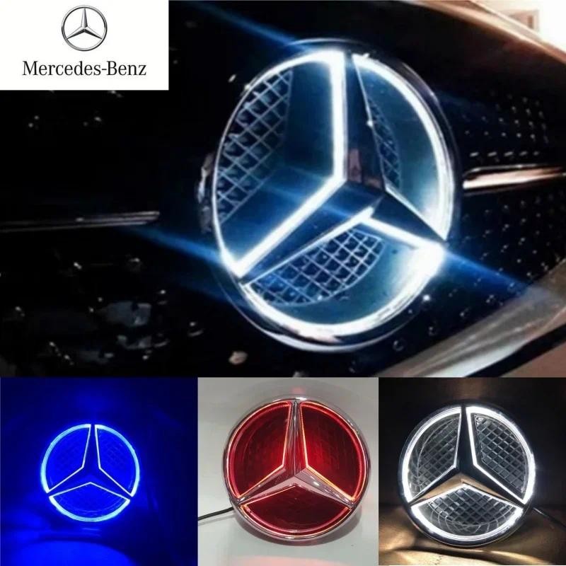 Car Front Grilled Star Emblem LED Illuminated Logo White Blue Red Light ...