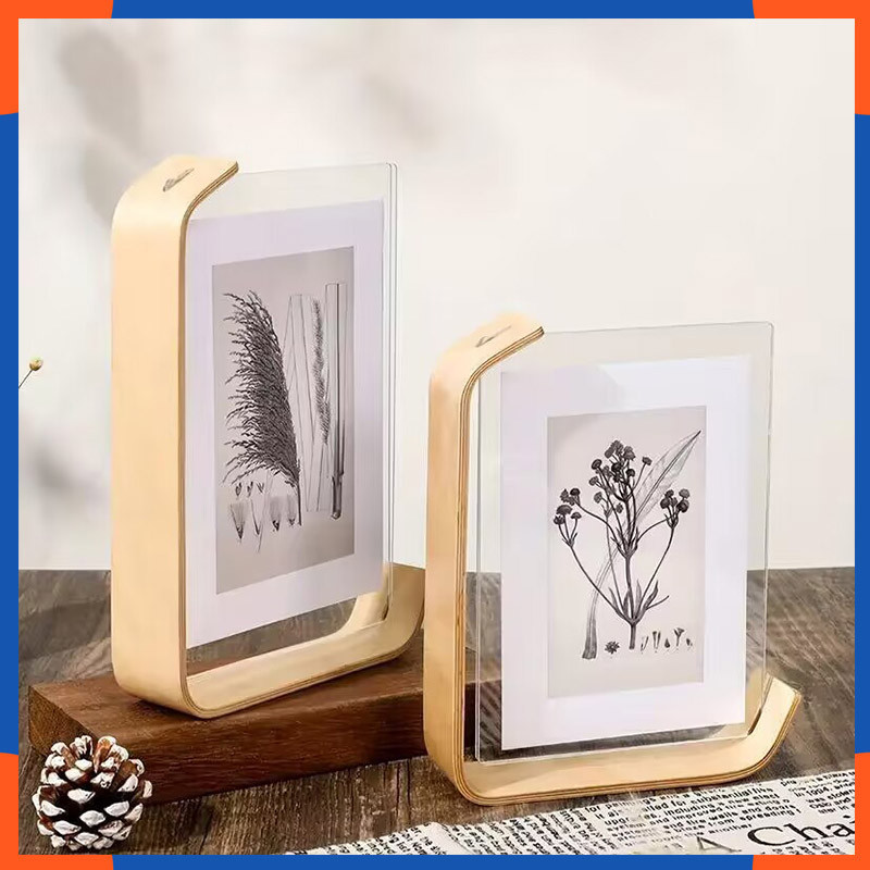 Acrylic Wooden Photo Frame Transparent Personalized Photo Box Double ...