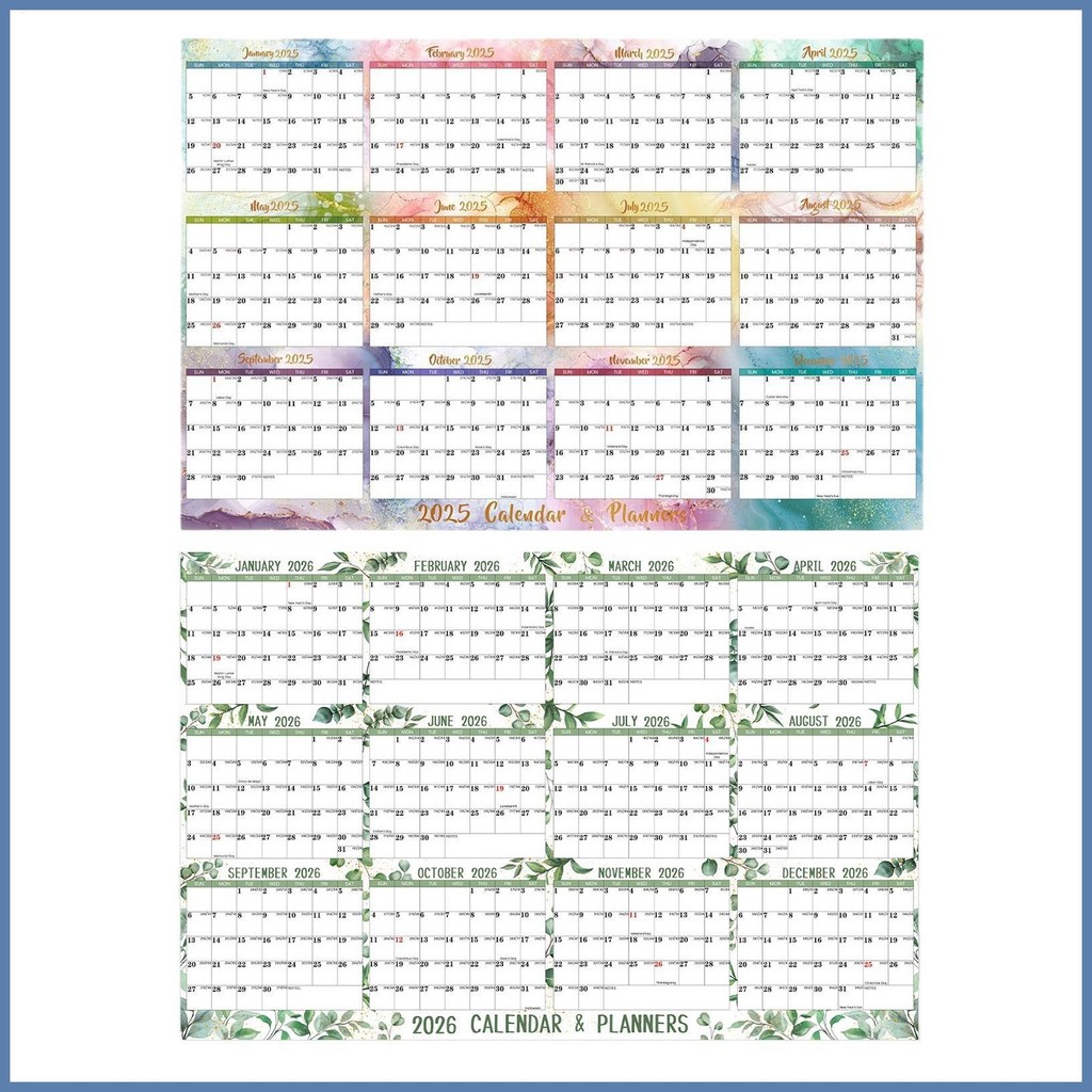 Large Dry Erase Calendar For Wall Large Double-Sided Wall Planner ...