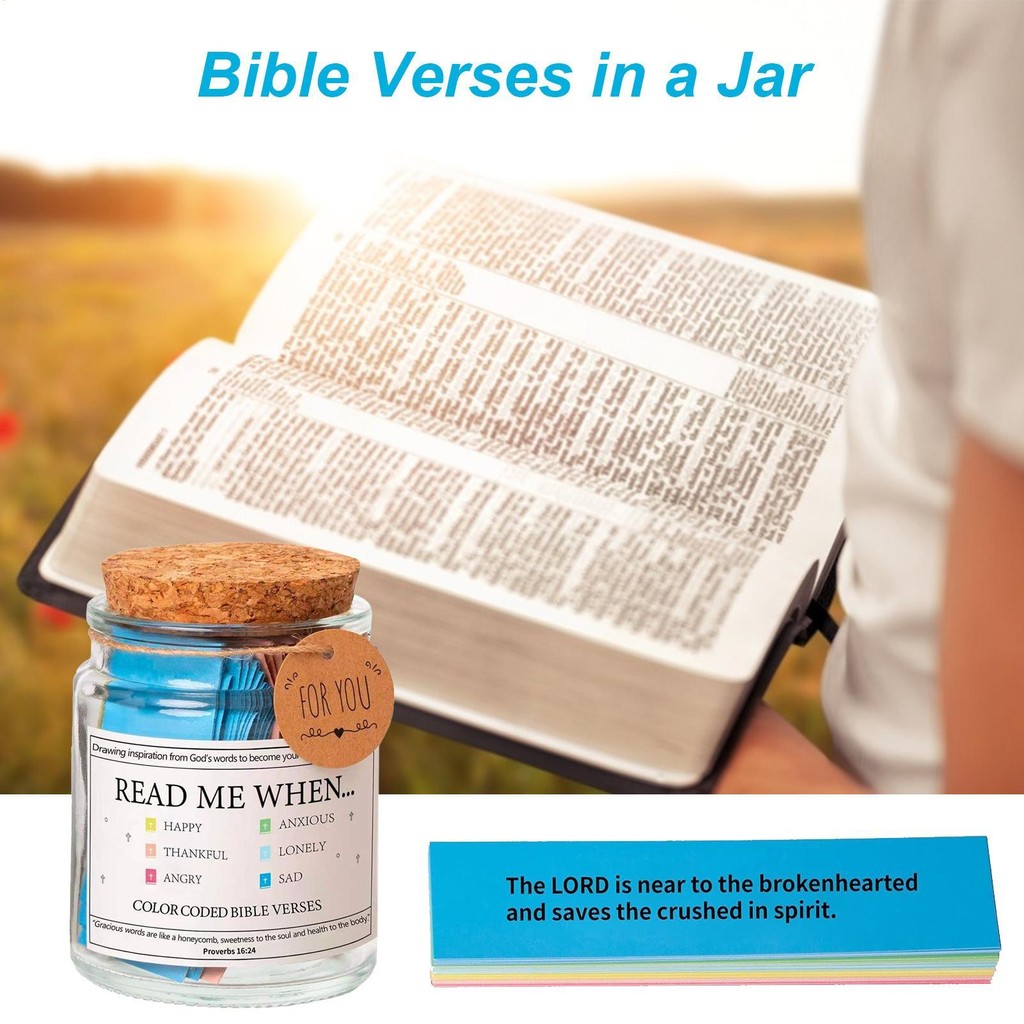 Read Me When Bible Verses Jar Read Me When Colorful Bible Verses Glass ...
