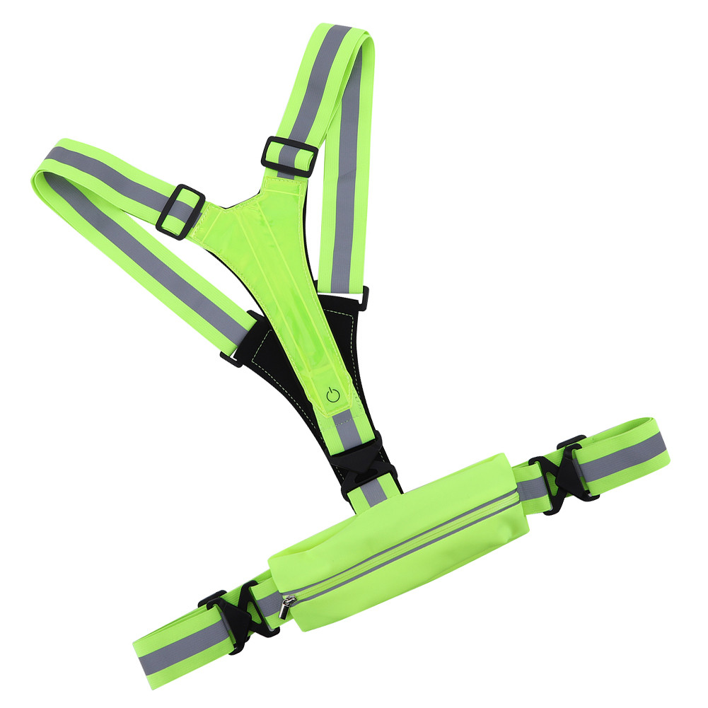 LED Reflective Vest Belt USB Rechargeable Safety Running Vest for ...