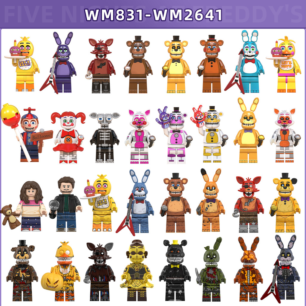 Five Nights At Freddy's Building Blocks Chica Bonnie Fox Clockwork ...