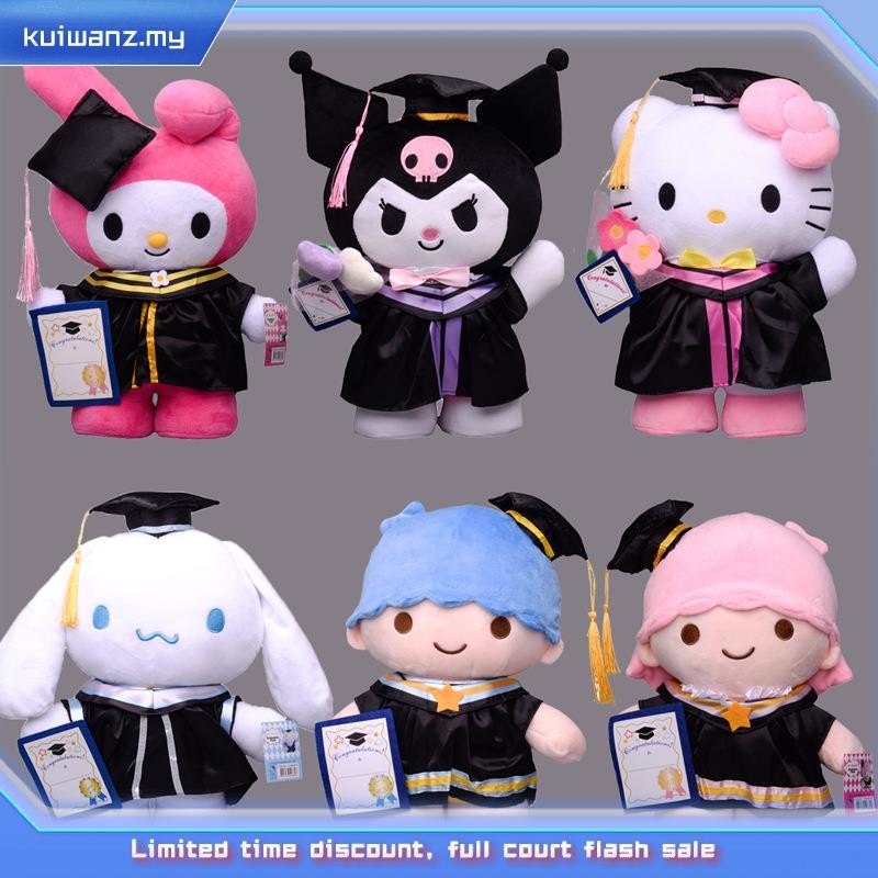 BAIHEE Kuromi Graduate Doll, Plush 35cm Kawaii Bachelor Gown, Cute ...