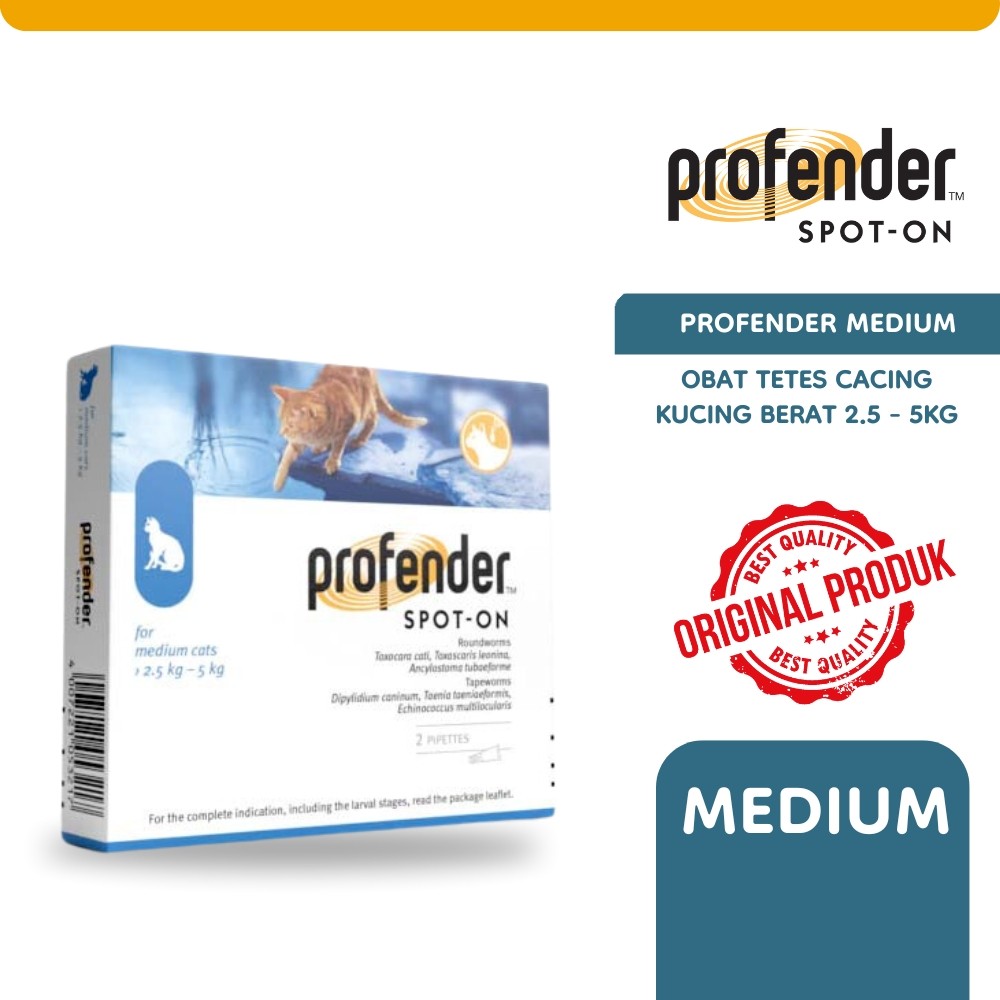 Profender Cat Spot On Worm Medication Drops for Cats Medium >2.5 - 5kg ...