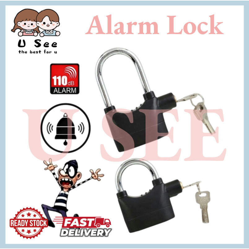 Alarm Lock Security Lock Anti-Theft Siren Alarm Padlock Door / Motorcycle / Bike Bicycle / Car ...