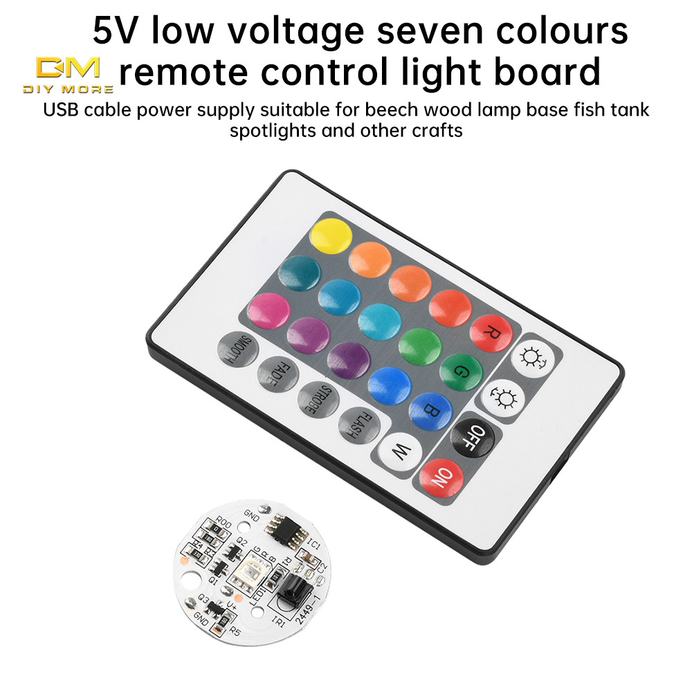 DIYMORE DC 5V Colorful RGB Light Board 24 Key Wireless Remote Control ...