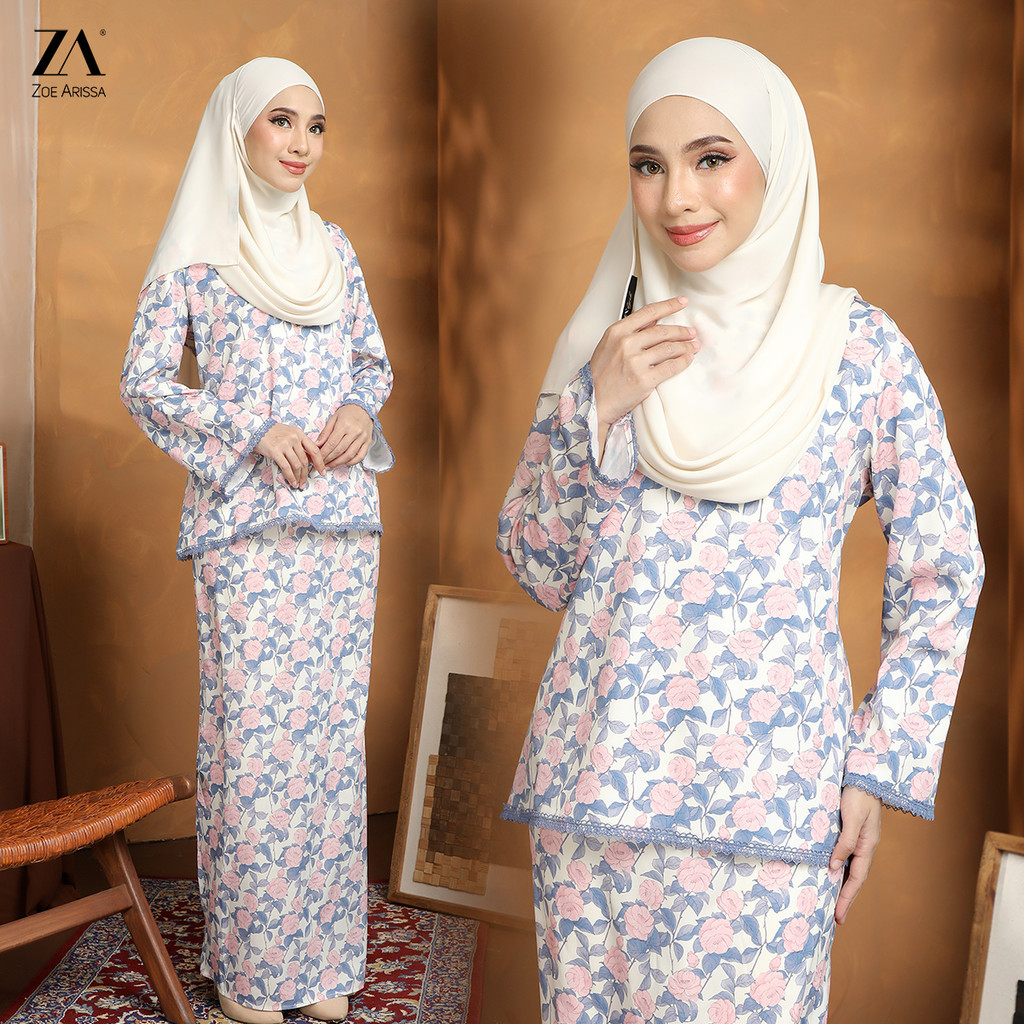 ZOE ARISSA BAJU KURUNG MODEN Kasturi KURUNG KEDAH OPAH Sulam Floral Printed BAJU RAYA PEREMPUAN ...