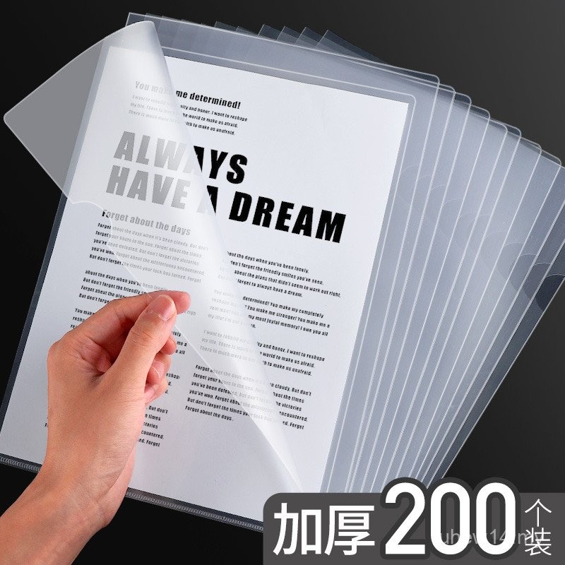 100 Folder Fail Helaian Tunggal Jenis L A4 Lengan Lutsinar untuk ...
