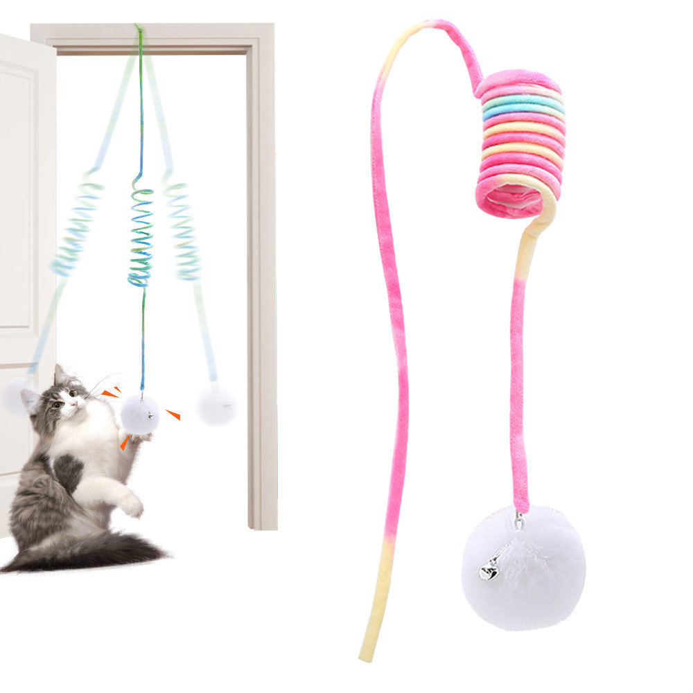 Cat Spring Toys, Self-Play Hanging Stretchable Cat Spring with Bell, 3 ...