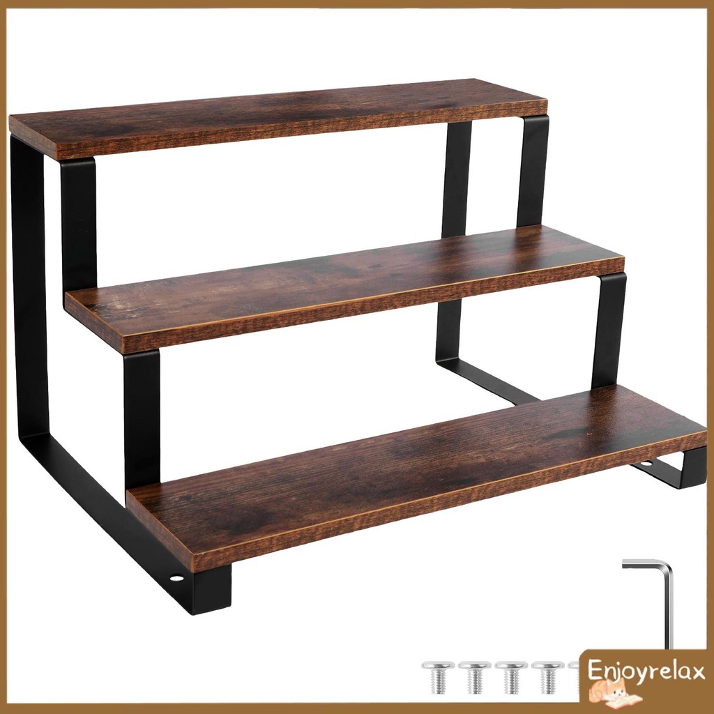 3 Tier Wooden Display Riser Stand Widened Display Riser Tiered Wooden ...