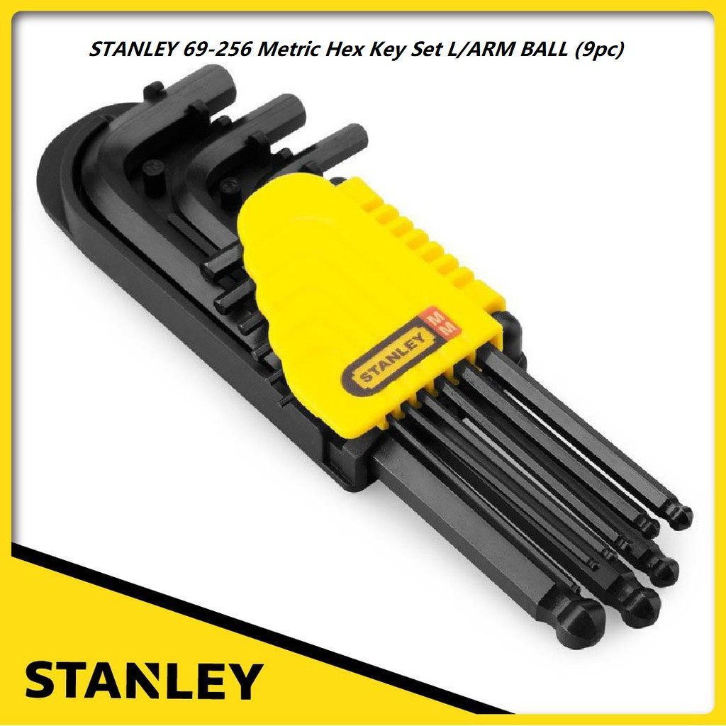 Original STANLEY 69-256 9pcs Long Arm Ball Tips Hex-Key Set (MM) Allen ...
