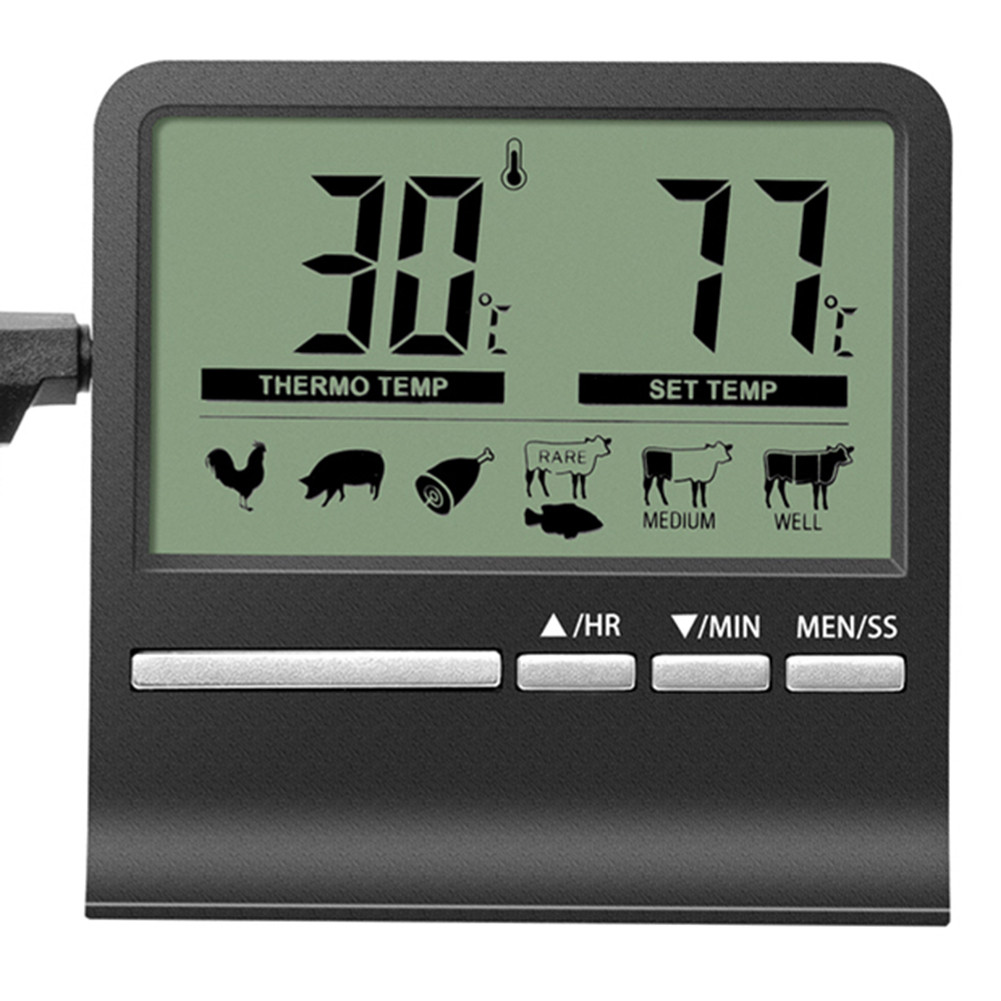 Digital Kitchen Barbecue Food Thermometer Probe Meter Outdoor Oven Meat ...