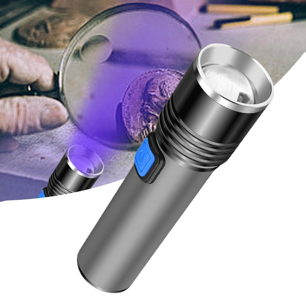 Black Light UV Flashlight 365nm Light Flashlight Telescopic Zoom ...