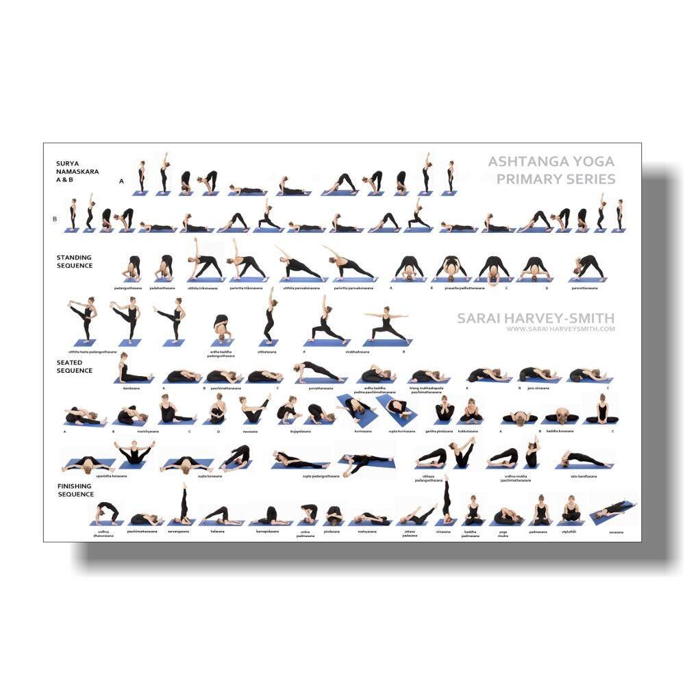 Yoga Poses and Stretching Exercise Poster Yoga Positions & Stretching ...