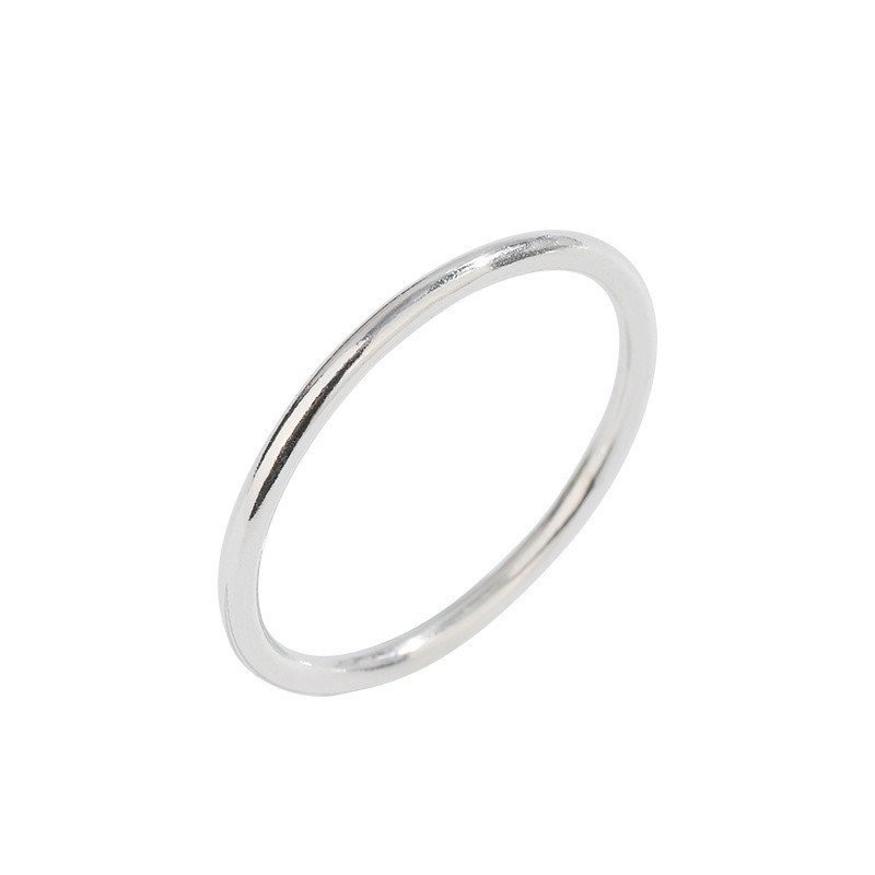 999 Sterling Silver Plain Ring Female Niche Design Pure Silver Glossy ...