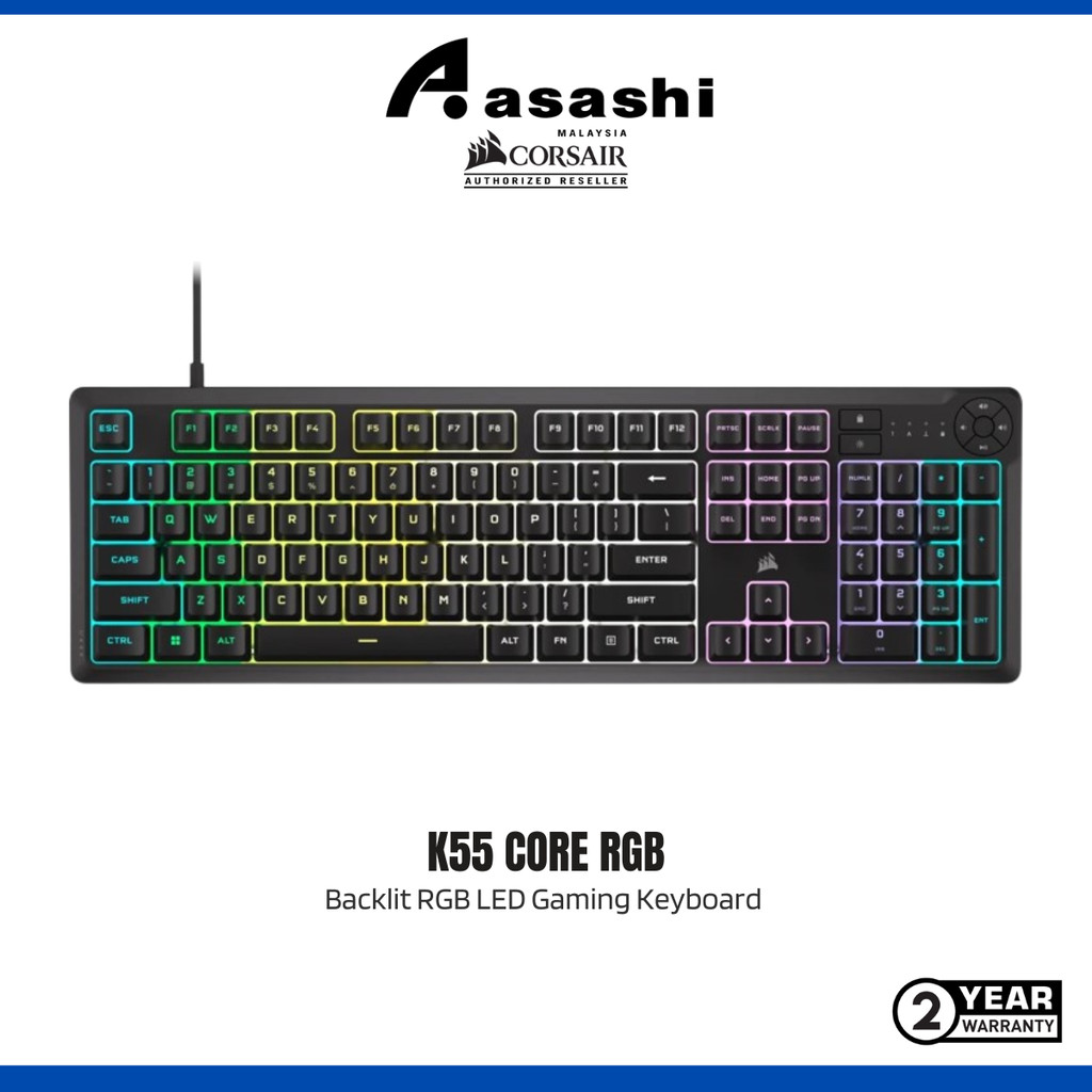 Corsair K55 CORE RGB / K55 RGB PRO Backlit Gaming Keyboard CH-9226765 ...