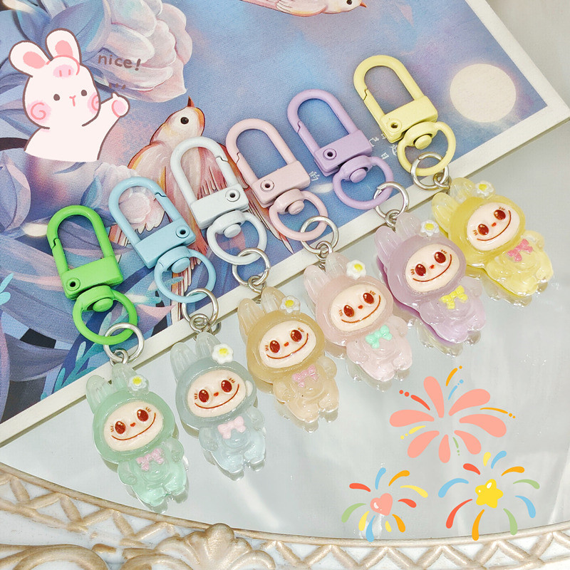 Cartoon Luminous Labubu Keychain Cute Friend Keychain Student School ...