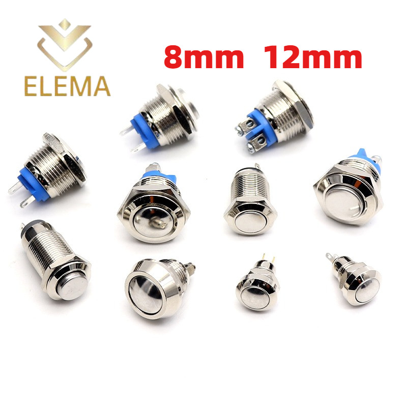 8mm 12mm Metal Push Button Switch Momentary Self reset/self locking ...