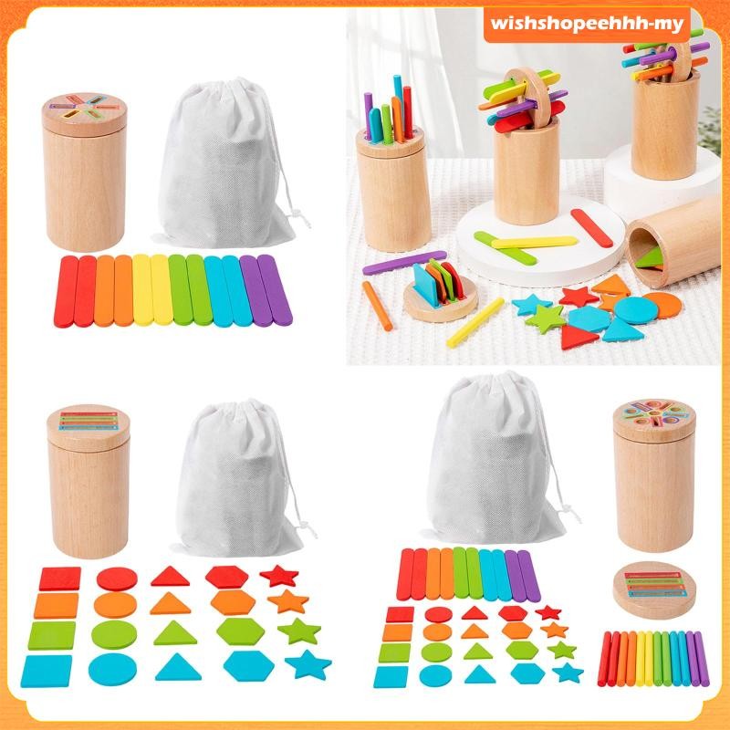 [WishshopeehhhMY] Wooden Sorting Toy Educational Color Matching Sorting ...