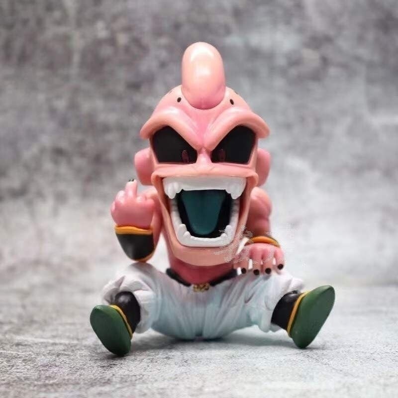 Dragon Ball Figure Buu GK Bad Fun Spoof Anime Middle Finger Figure ...