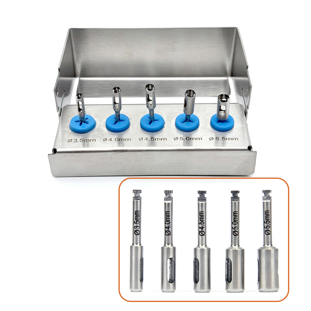 5Pcs/Set Dental Implant Drills Kit Tissue Punch Dental Implant Tissue ...
