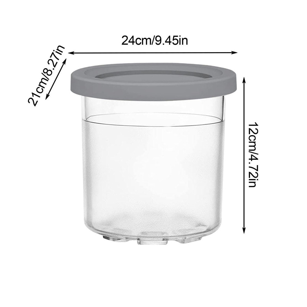 4x Cream Pints Cup Storage Jars For Ninjas Creami with Lids Ice Cream ...